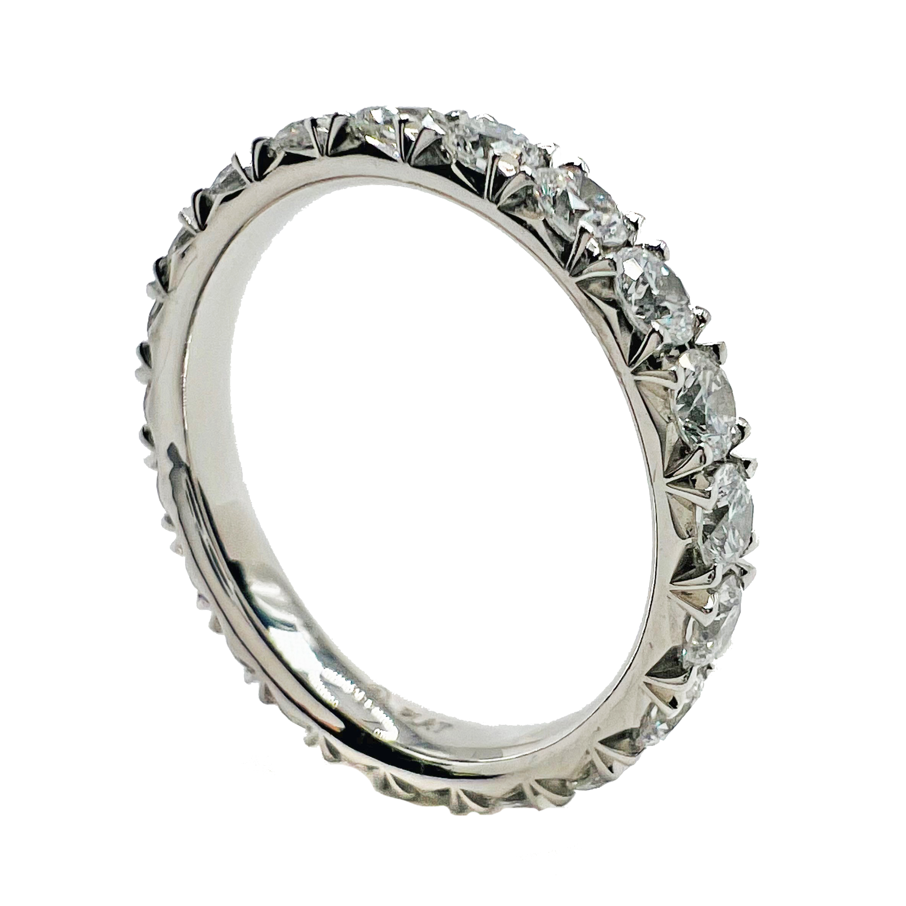 Platinum French Pave Eternity Band - Q8NYD6LN